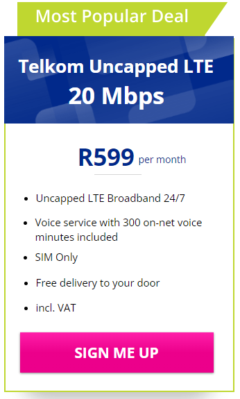 Get fast LTE speeds on Telkom's award-winning network